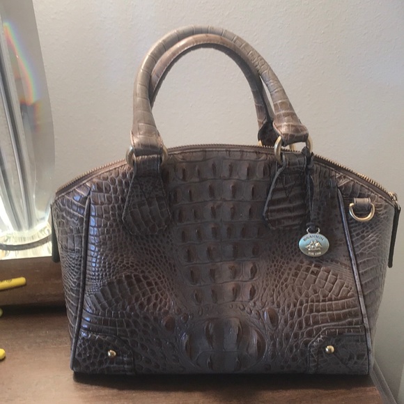 Brahmin | Bags | Brahmin Taupe Leather Tote | Poshmark